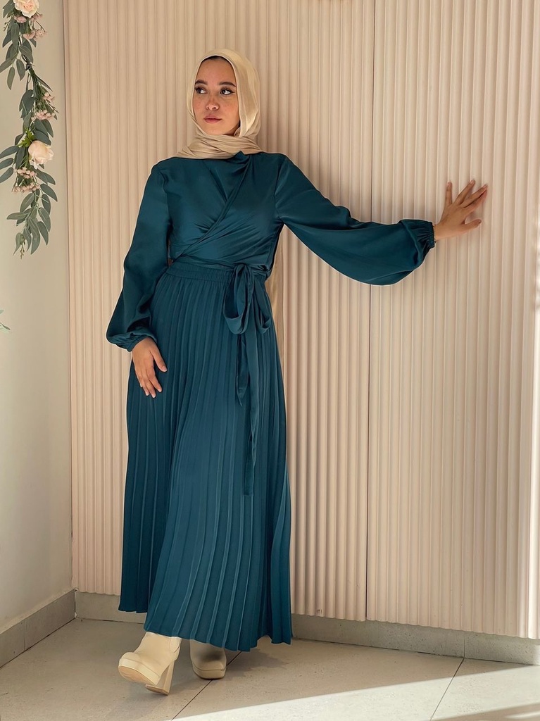 Teal Doris Accordion Skirt | Fabric Tales